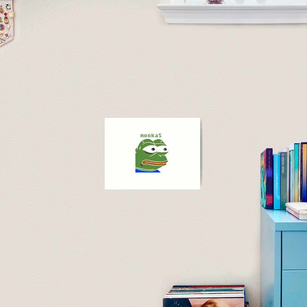 "MonkaS Sweating Pepe Twitch Emote" Art Print by etherclothing | Redbubble