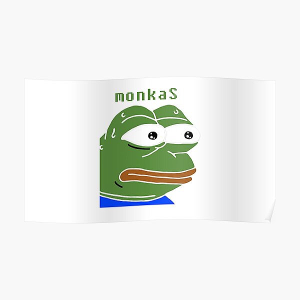 Póster «MonkaS Sweating Pepe Twitch Emote» de etherclothing | Redbubble