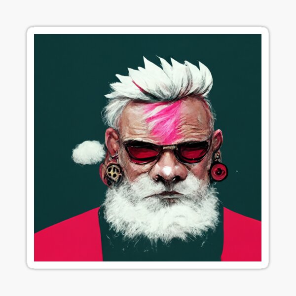 "Punk Santa Claus" Sticker for Sale by KasparBakken | Redbubble