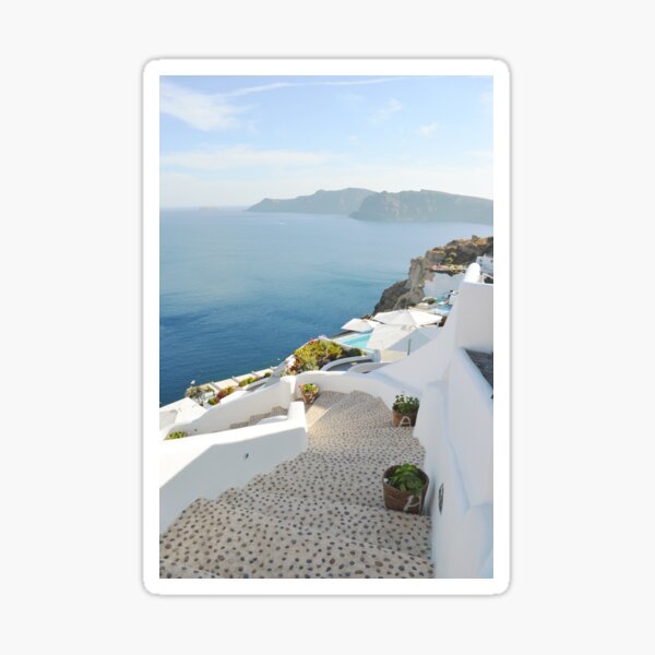 "Santorini Island Steps - Landscape of Greece" Sticker for Sale by ...