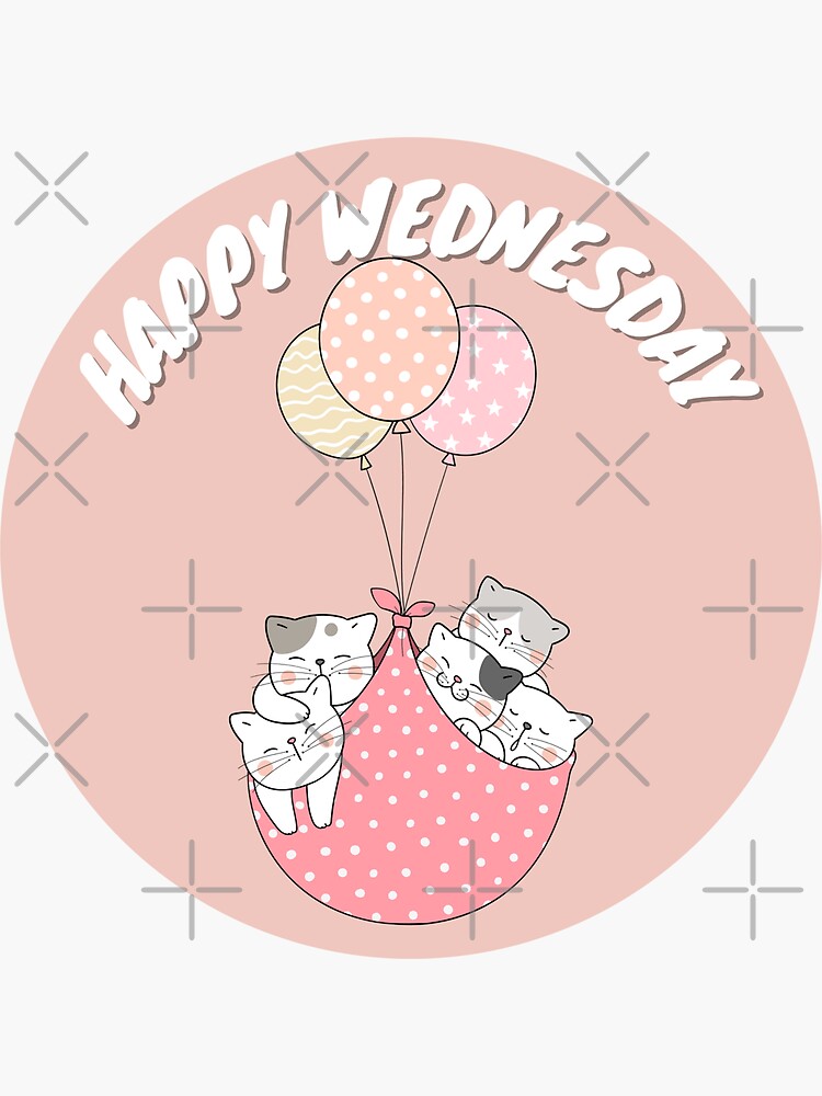 "happy Wednesday cute cat - cat lovers" Sticker for Sale by ...