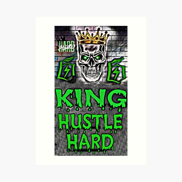 "Dead Evil King Hustle Hard Smiling Skeleton Skull Clenching White ...