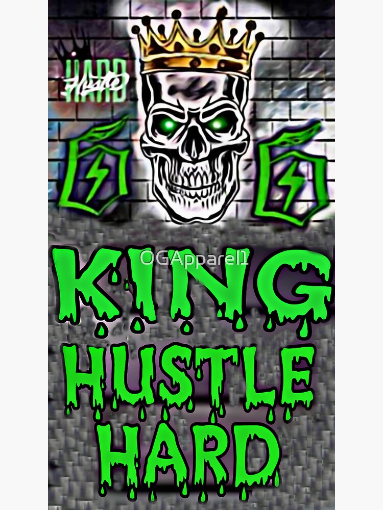 "Dead Evil King Hustle Hard Smiling Skeleton Skull Clenching White ...