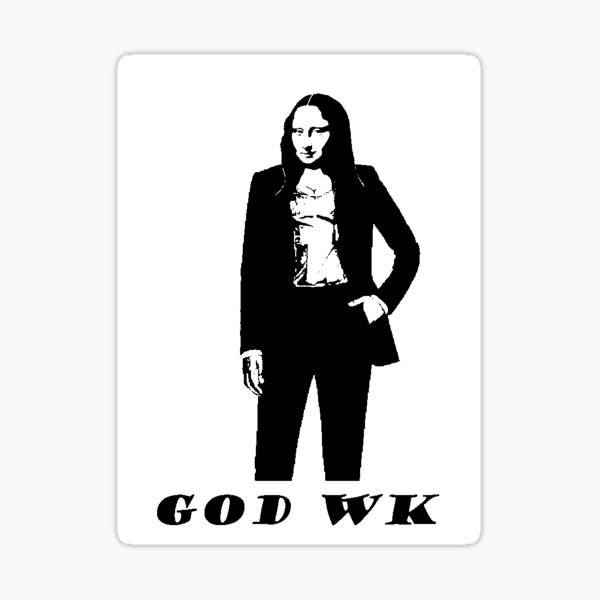 "Mona Lisa in suit by god wk" Sticker for Sale by bygodwk | Redbubble