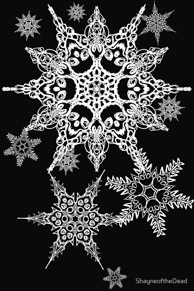 "Skull Snowflakes Goth Holiday" by ShayneoftheDead | Redbubble