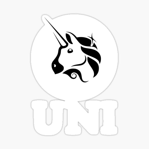"Uniswap UNI Crypto Altcoin - Clean Vertical White Logo with White Text ...