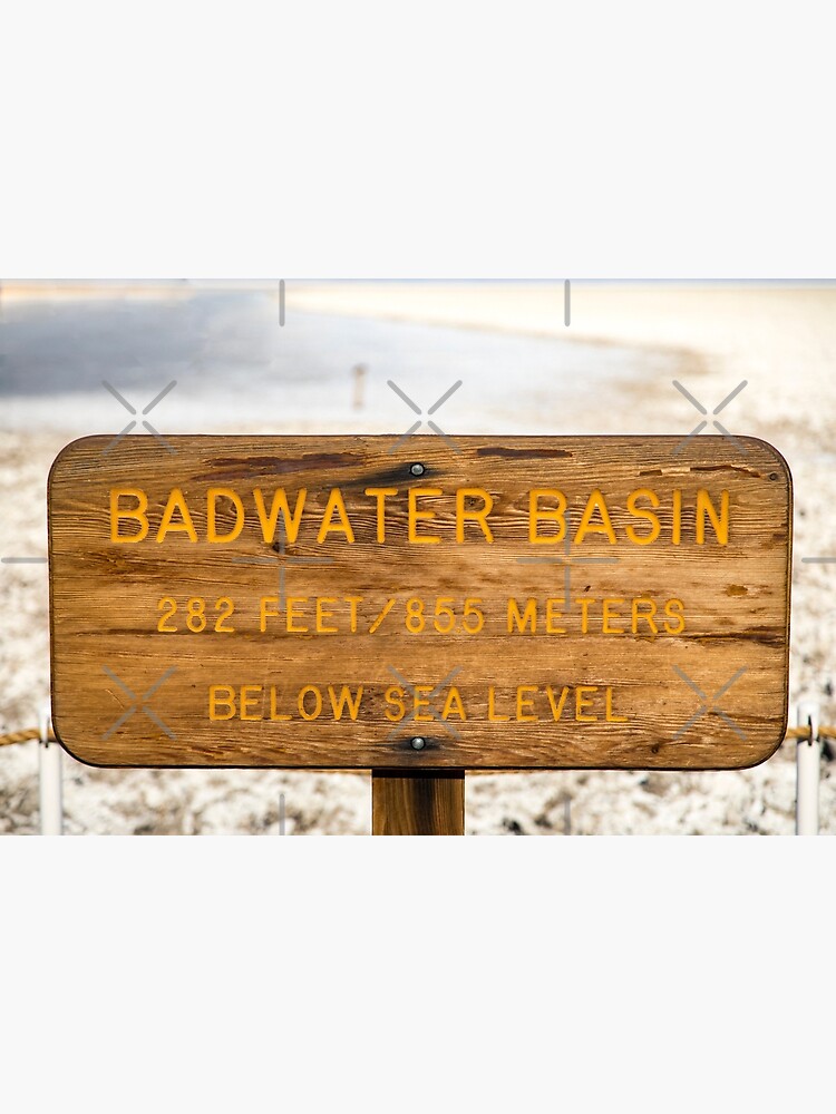 "Badwater Basin Sign" Poster for Sale by lizziemaher | Redbubble