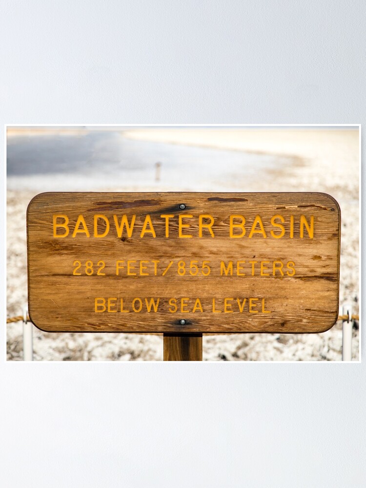 "Badwater Basin Sign" Poster for Sale by lizziemaher | Redbubble
