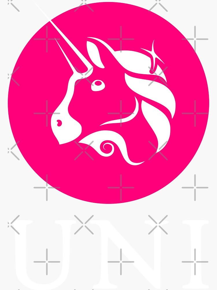 "Uniswap UNI Crypto Altcoin - Clean Vertical Pink Logo with White Text ...