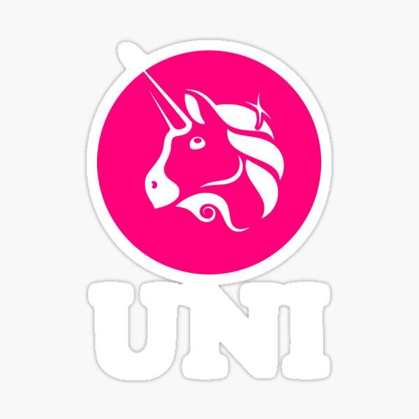 "Uniswap UNI Crypto Altcoin - Clean Vertical Pink Logo with White Text ...