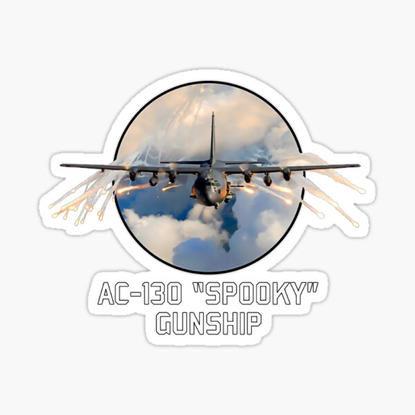 "AC 130 Spooky Gunship " Sticker for Sale by heatherhalfpe | Redbubble