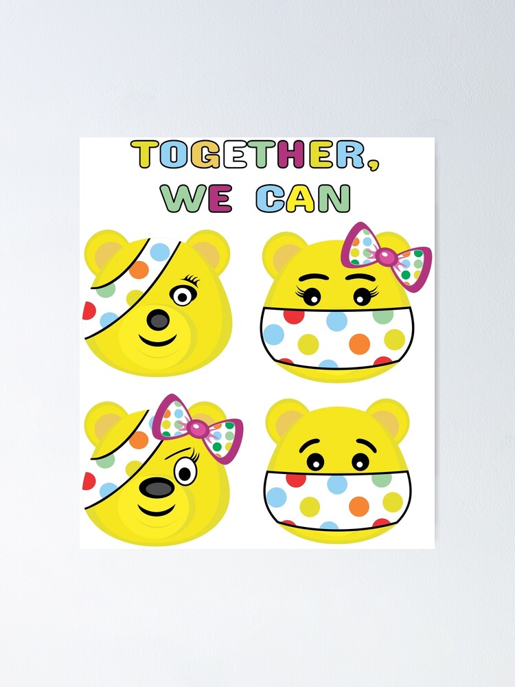 "Pudsey bear face Stickers - 2022 - Together we can" Poster for Sale by ...