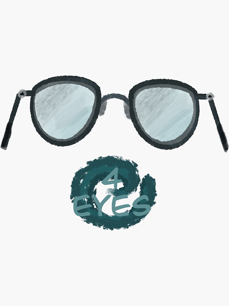 "4 eyes: glasses decal" Sticker for Sale by Skylas720 | Redbubble