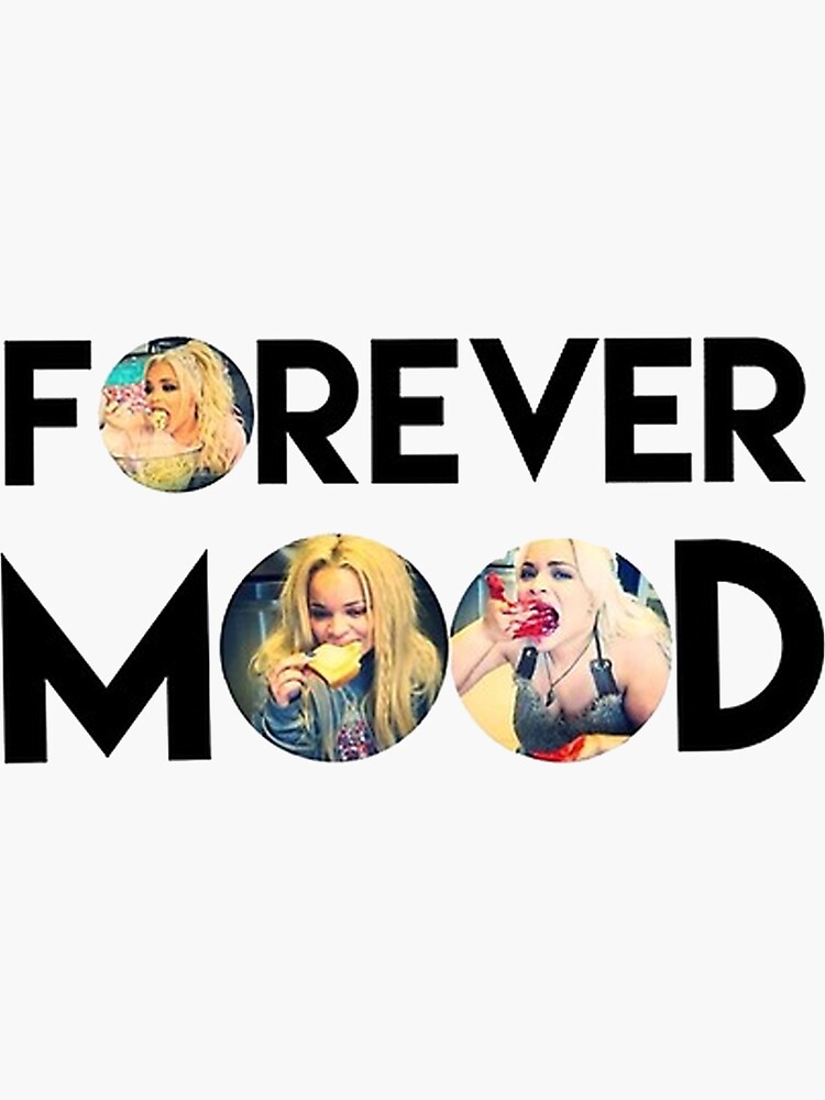 "trisha paytas eating - forever mood" Sticker by resmarted | Redbubble