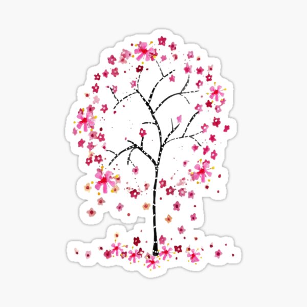 "A Cherry Blossom Tree" Sticker for Sale by DefaultOneWorld | Redbubble