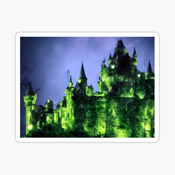 "Haunted Castle Landscape 3" Sticker for Sale by Elikatta | Redbubble