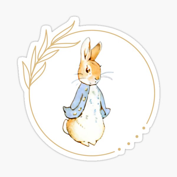 "Little Peter Rabbit in Blue Jacket (circle white)" Sticker for Sale by ...