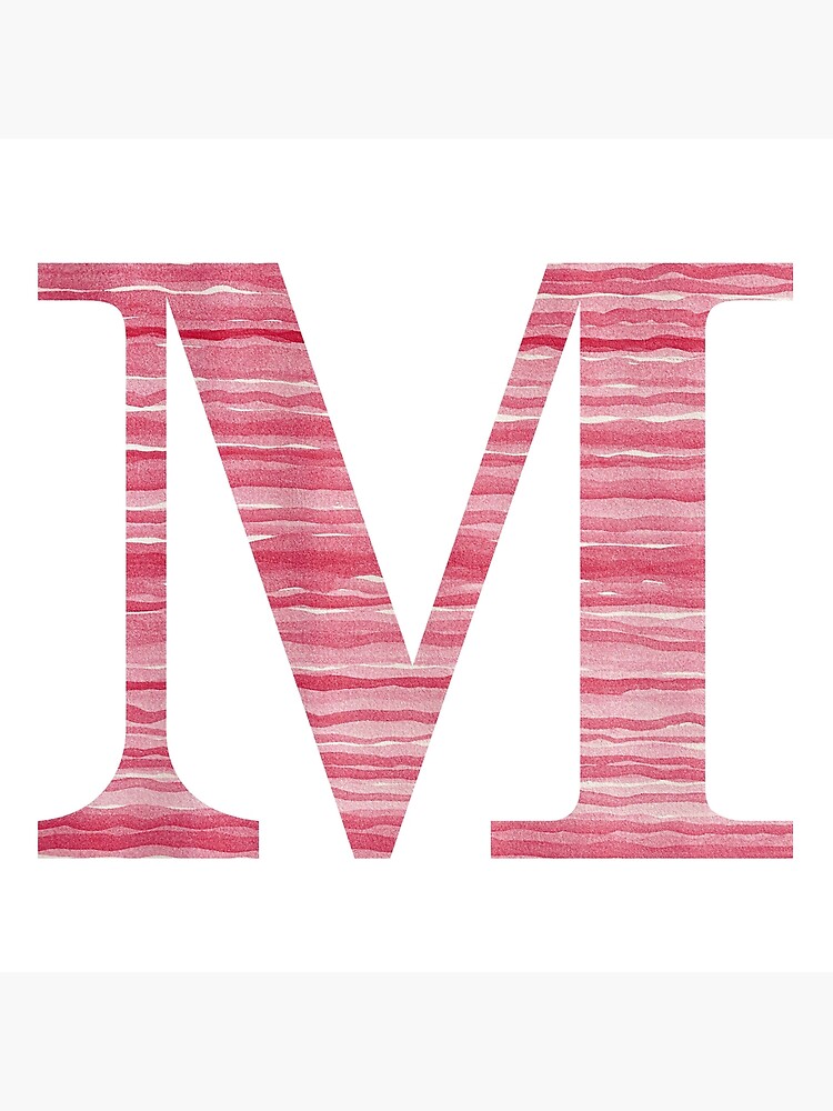 Póster «Letra M rojo acuarela rayas inicial monograma» de theartofvikki ...