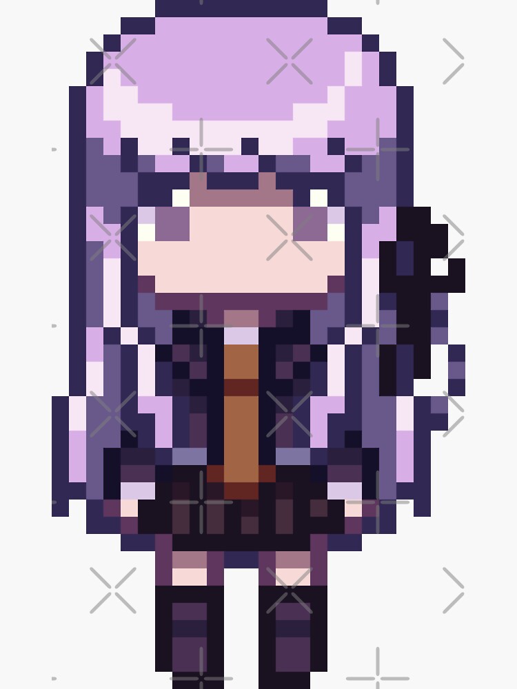 "Kyoko Kirigiri Chibi Pixel Art" Sticker for Sale by dopey-kun | Redbubble