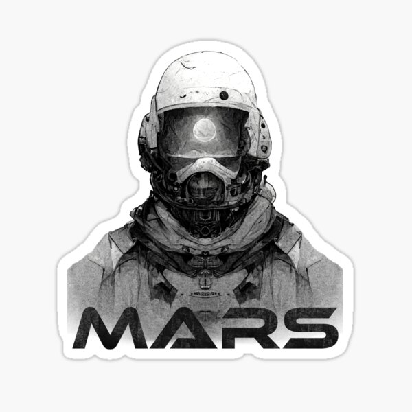 "Mars Astronaut" Sticker for Sale by Bondoboxy | Redbubble