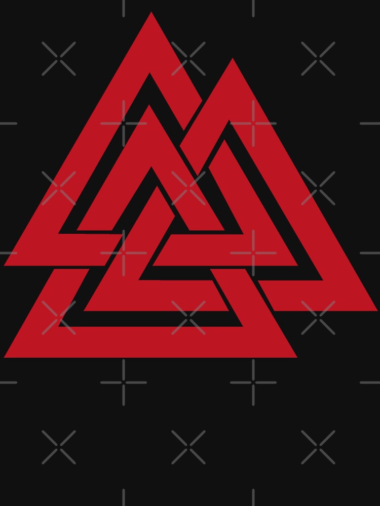 "Valknut red" T-shirt for Sale by Exilant | Redbubble | viking t-shirts ...
