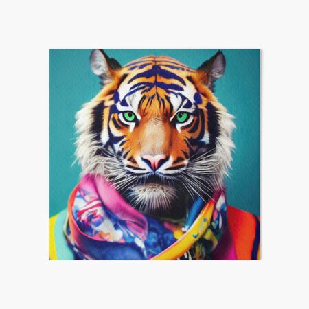 "Anthony - Super smart tiger with green eyes." Art Board Print for Sale ...