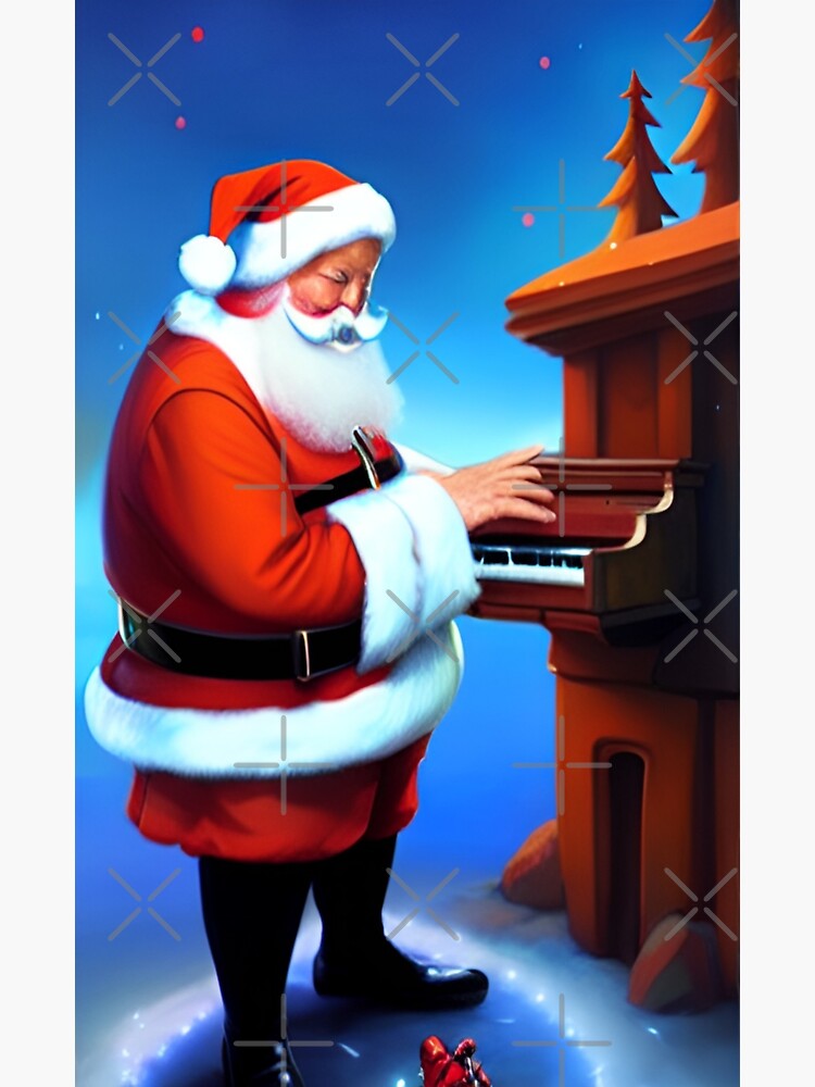 "Santa playing piano" Sticker for Sale by ZvezdanArt | Redbubble