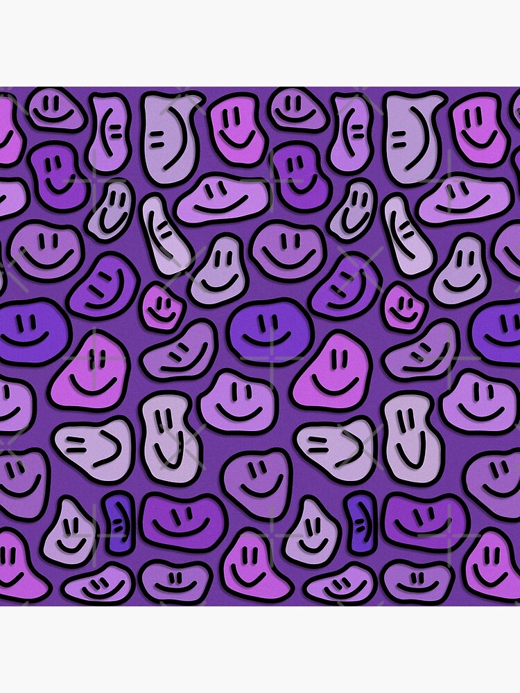 "Purple Distorted Smiley Faces" Poster for Sale by Ayoub14 | Redbubble