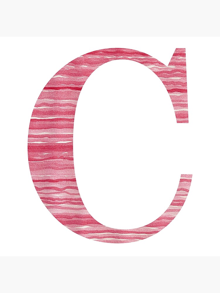 Póster «Letra C rojo acuarela rayas inicial monograma» de theartofvikki ...