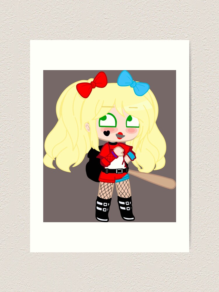 "Gacha club Girl in ponquet style with shorts and baseball bat. Chibi ...