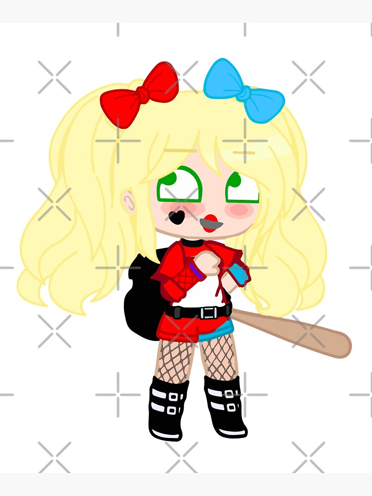 "Gacha club Girl in ponquet style with shorts and baseball bat. Chibi ...