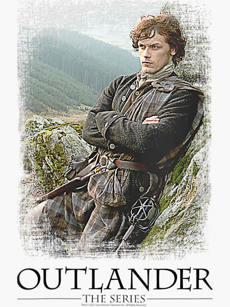 "Womens Outlander Jamie with Series Logo V-Neck" Sticker for Sale by ...