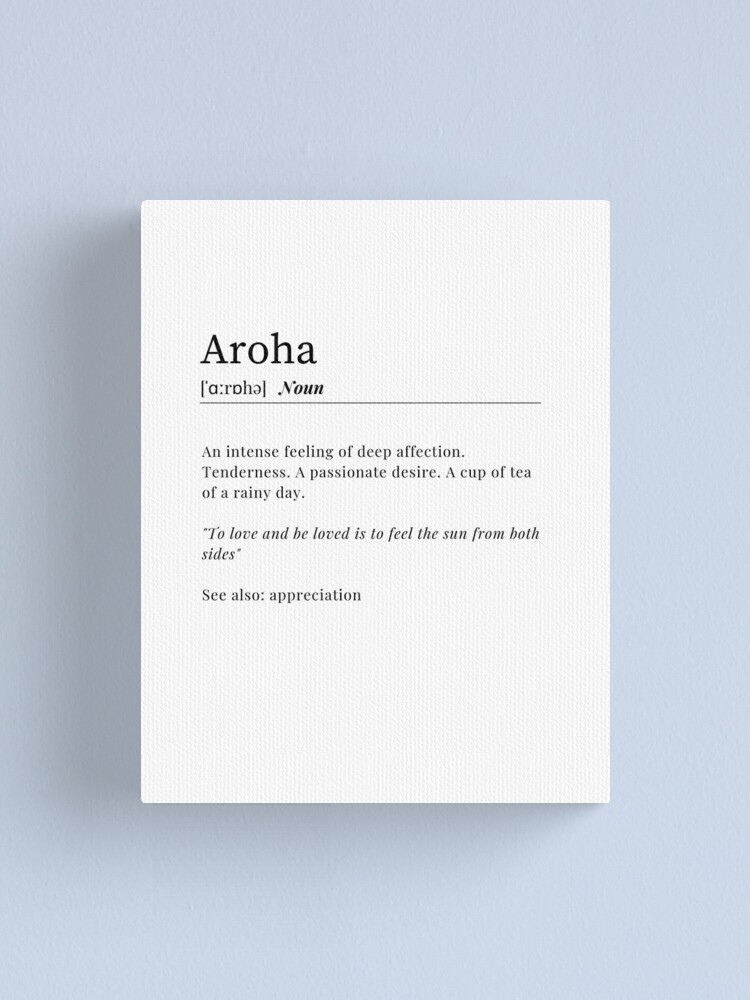 "Maori New Zealand Aroha Definition" Canvas Print for Sale by ...