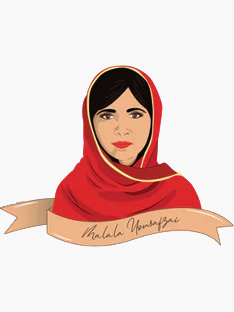 "Malala yousafzai" Sticker for Sale by hakimnano7 | Redbubble