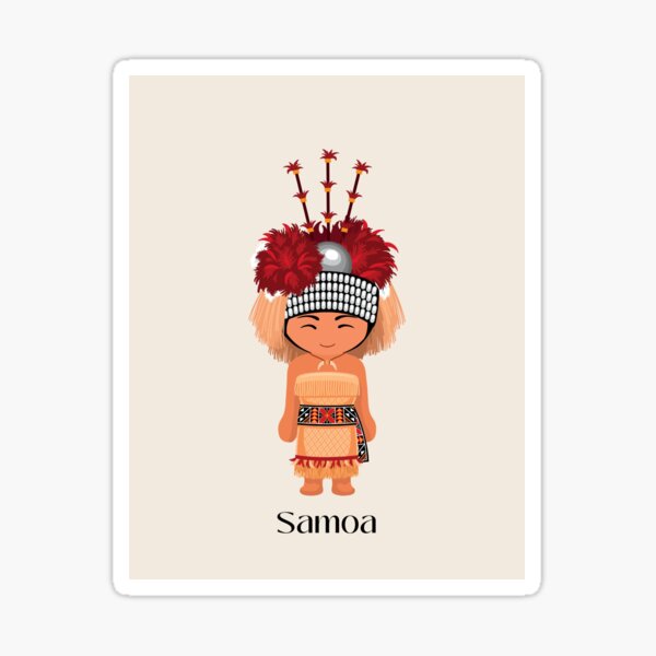 "Samoan Tuiga Girl " Sticker for Sale by SoulSevenStudio | Redbubble