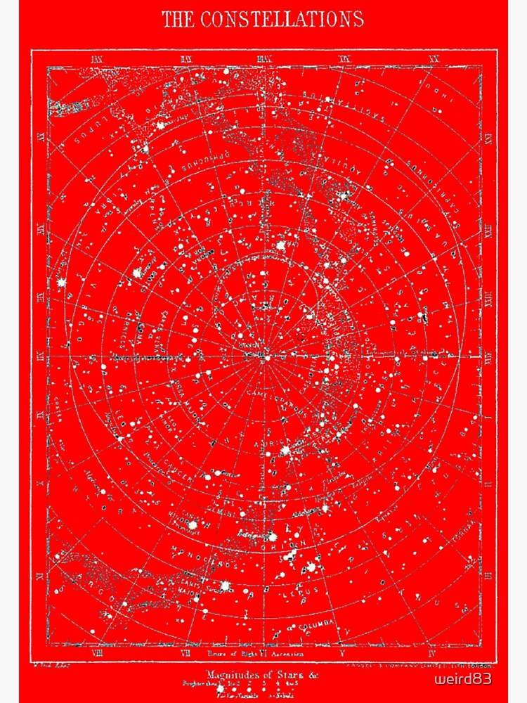 "The constellations Vintage 1900 red star poster high resolution hd ...