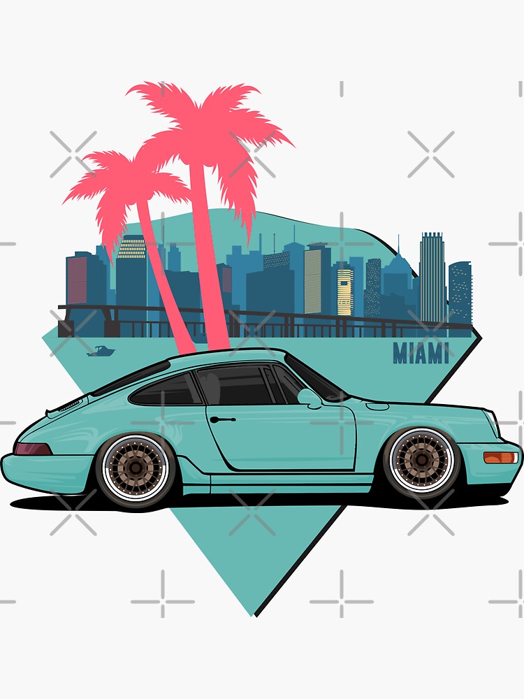 "Retro 911 964 Tropical RWB JDM Oldtimer Car" Sticker for Sale by ...