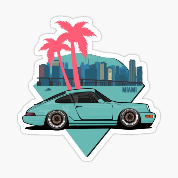 "Retro 911 964 Tropical RWB JDM Oldtimer Car" Sticker for Sale by ...