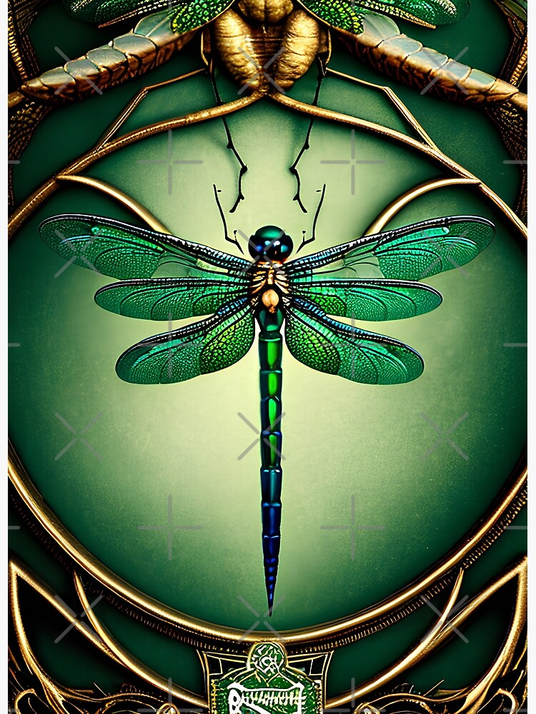 "Emerald dragonfly" Poster for Sale by GorinART | Redbubble