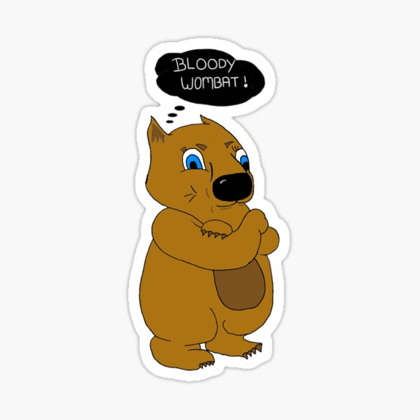 "Bloody Wombat Cartoon" Sticker for Sale by WithIntent | Redbubble