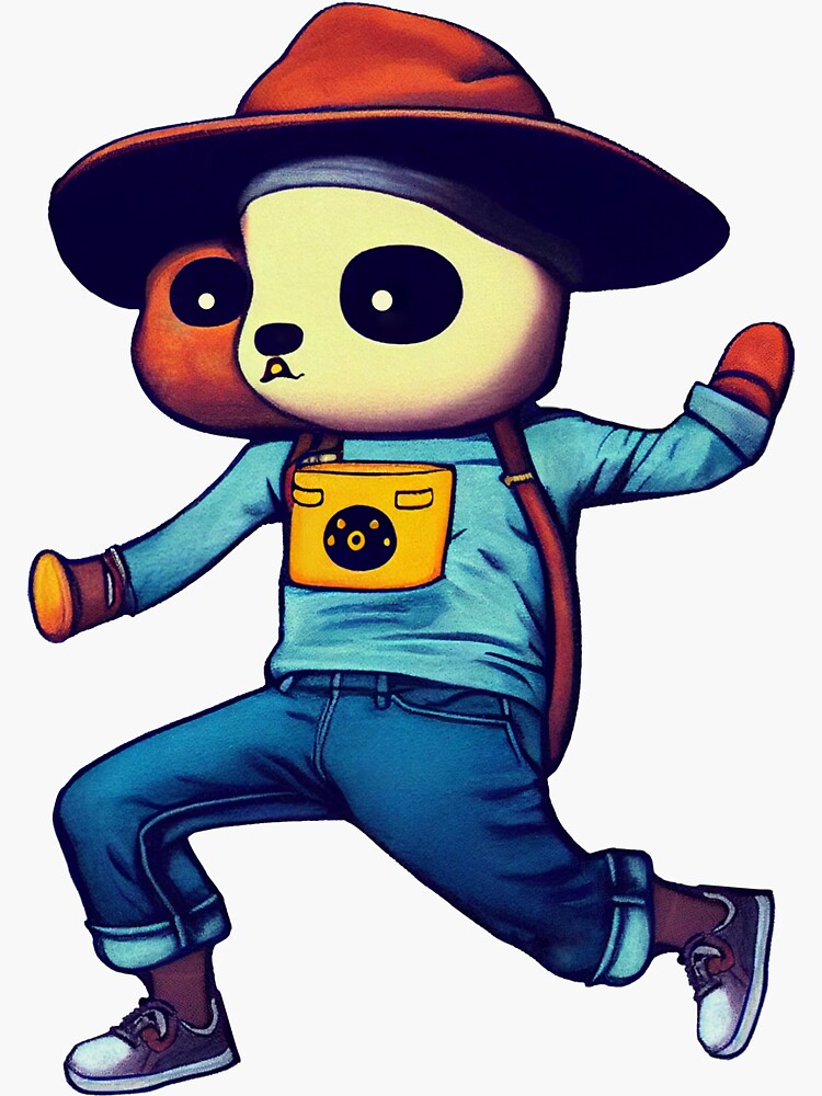 "Two-face red panda ranger with hat, tip pocket and tin hands" Sticker ...