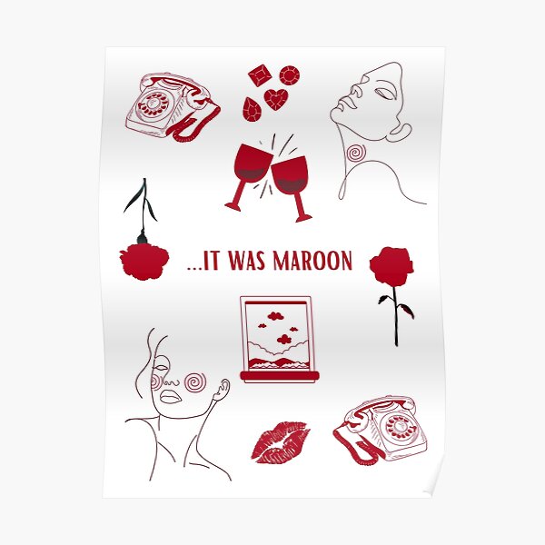 "Taylor Swift - Midnights - Maroon" Poster for Sale by Willow-And-Ivy ...