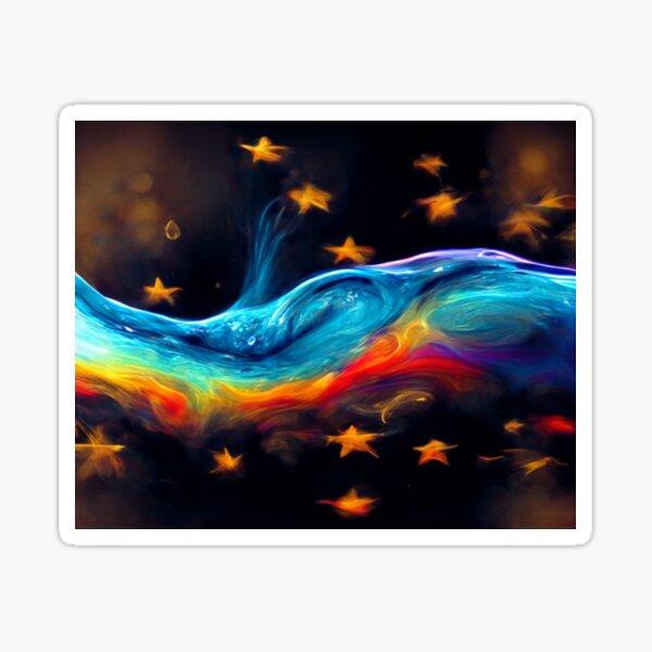 "Trendy Colorful Abstract Art - Liquid - Stars" Sticker for Sale by Sus ...