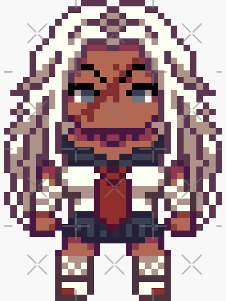 Sakura Ogami Chibi Pixel Art Sticker For Sale By Dopey Kun Redbubble