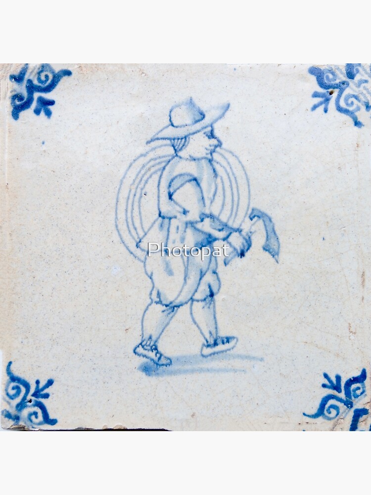 "Dutch farmer on vintage 17th century tile" Poster for Sale by Photopat ...