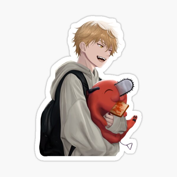 "Chainsaw man | Denji with Pochita | " Sticker for Sale by ...