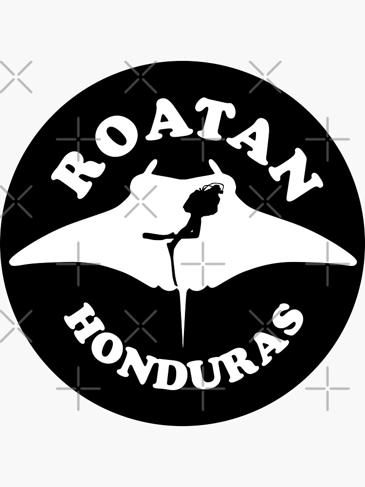 "Swimming with Manta Ray | Scuba Diving Roatan Honduras" Sticker for ...