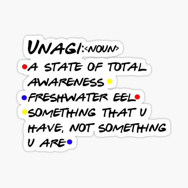 "UNAGI" Sticker for Sale by Nik0510 | Redbubble