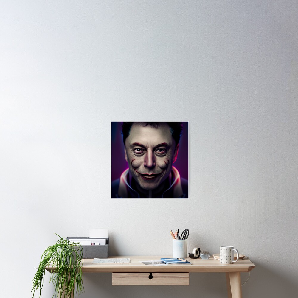 "Elon Musk as a Joker" Poster for Sale by ImmortalThakuri | Redbubble