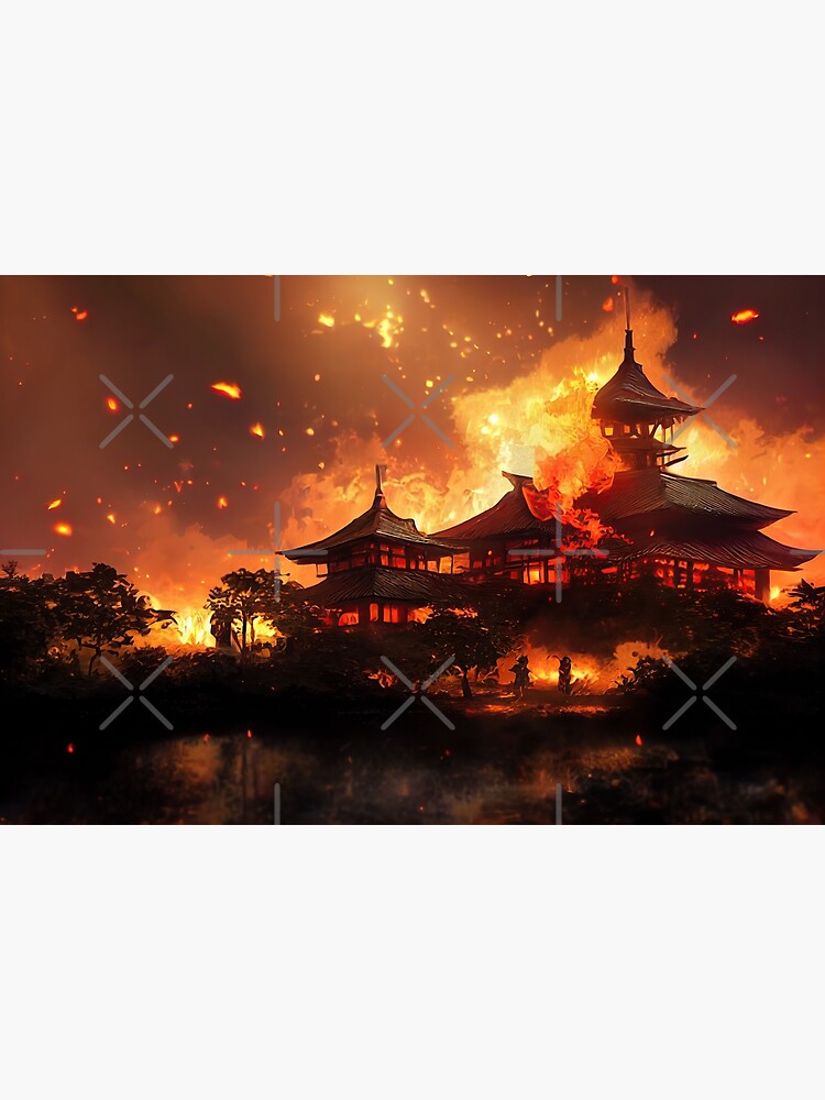 "Burning Temple - 4K Wallpaper Landscape of Volcano Lava Fire and ...